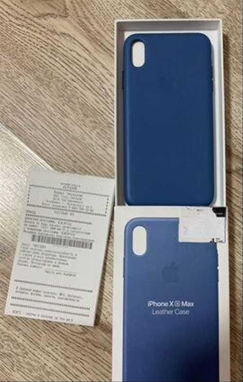 Apple Leather Case iPhone XS Max (лазурная волна)