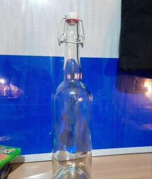 Стеклянная бутылка с пробкой 0,75