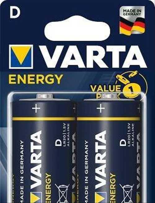 Батарейка Varta energy LR20 / D BL2 Alkaline 1.5V
