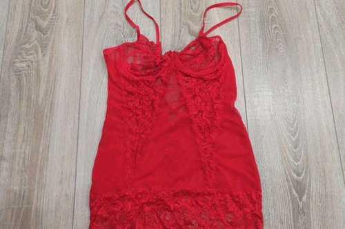 Кружевной пеньюар красный новый