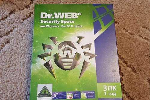 Антивирус Dr.Web Security Space 3пк на 1 год, нова