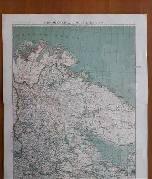 16 - Карта Европейской России. Лист 2-й, 1909 год
