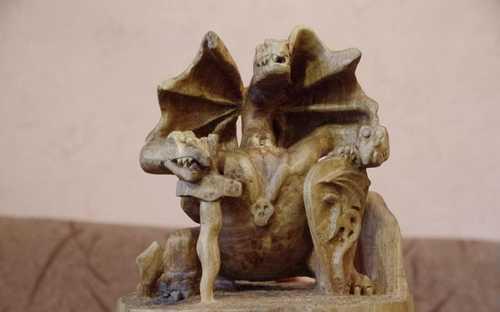 Деревянная статуэтка - Дракон № 16