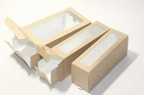 Коробка для макарун пищевая упаковочная с окном