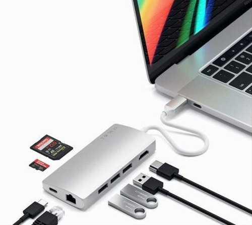 Адаптер USB-C Satechi 8в1 для MacBook и др ноутов