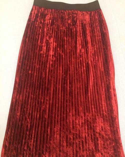 Юбка бархатная Zara basic