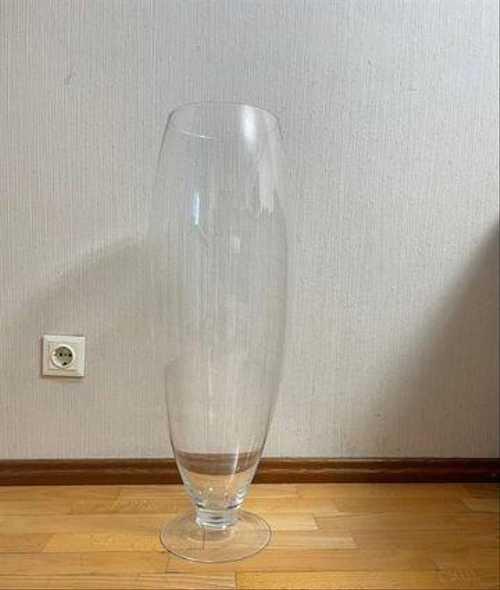 Большая стеклянная ваза 66см