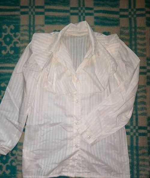 Белая Рубашка Женская Блузка Винтаж