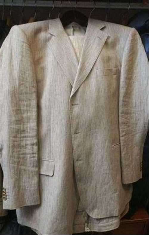 Мужской светлый льняной костюм Romano Botta