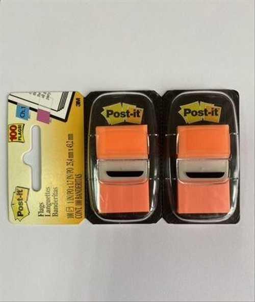 Клейкие закладки Post-it пластиковые оранжевые