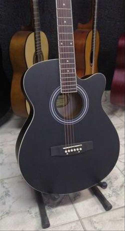 Акустическая гитара Новая Чёрная матовая