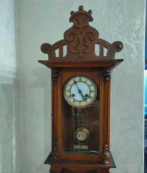 Часы старинные, настенные механические с получасов