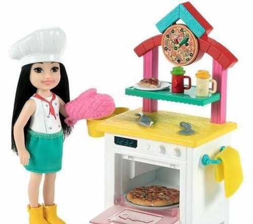 Mattel Barbie Игровой набор кукла Челси повар пицца-шеф с кухней и духовкой GTN63