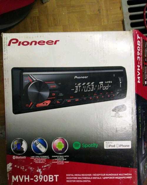 Авто магнитофон pioneer mvh-390bt