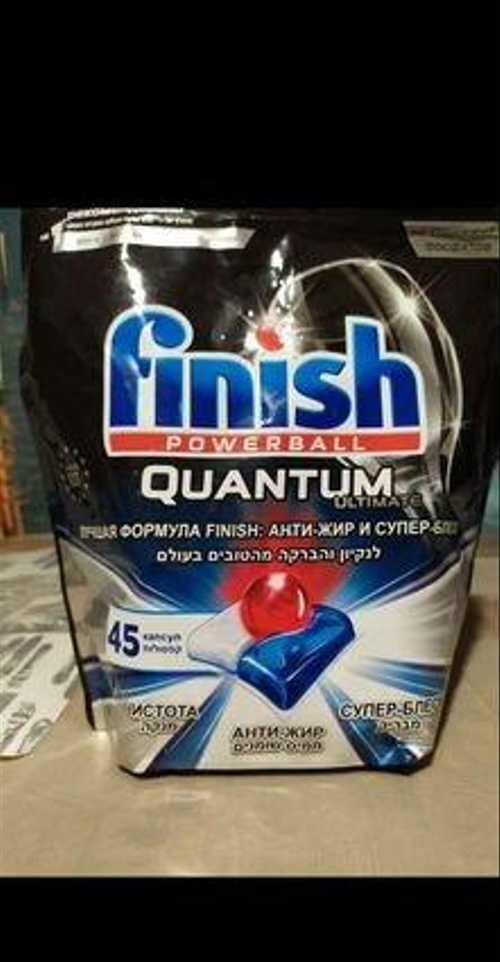 Таблетки Finish Quantum Ultimate + ополаскиватель