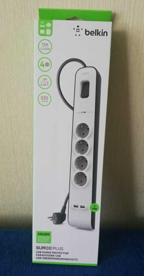 Сетевой фильтр Belkin Surge Protectors BSV401vf2M