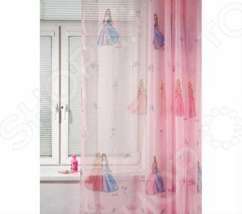 Тюль tac barbi розовый шторы для детской