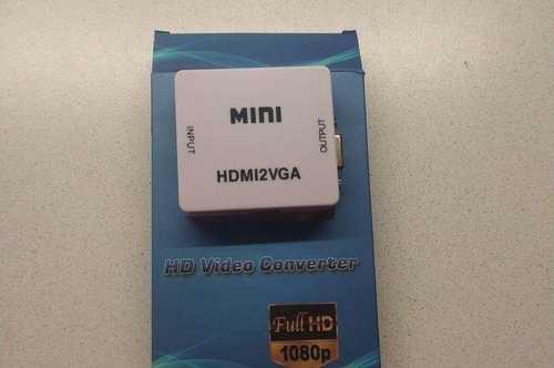 Конвертер hdmi на VGA +аудио,1080P,hdmi2VGA для мо