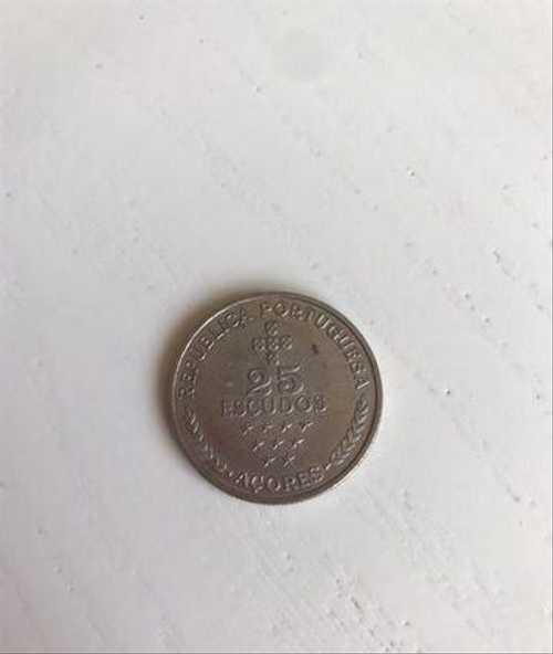 Монета 25 эскудо 1980 Португалия