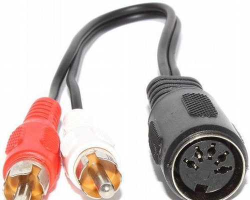 Кабель DIN 5 pin 5/180 - 2 x RCA "Тюльпан", 0.3м