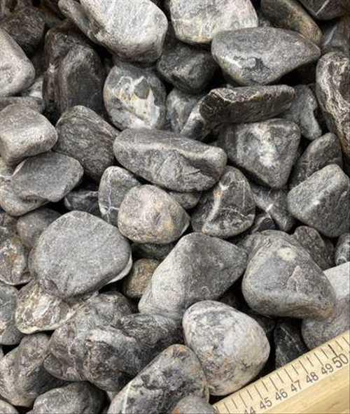 Черный мрамор галтованный фракция 40-70мм