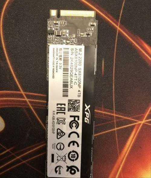 SSD 4Tb Nvme XPG SX8100 PCIe