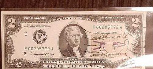 2 доллара США 1976 F (6) спецгашение UNC