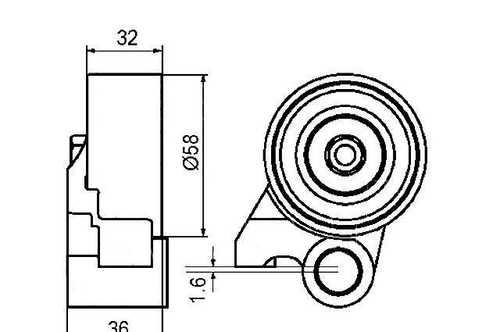 Ролик натяжителя ремня грм Toyota Hilux