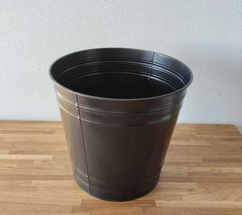 Кашпо IKEA socker 33см, чёрное большое