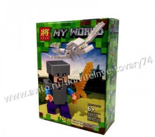 Лего Lego Lele Minecraft Стив Steve фигурка