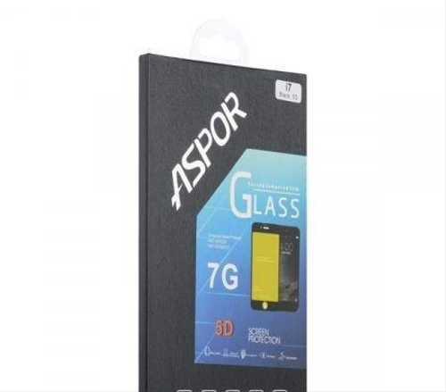 Защитное стекло для iPhone 8/7 Aspor 5D, черный