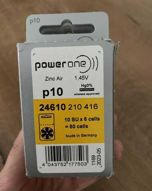 Батарейки для слухового аппарата power one