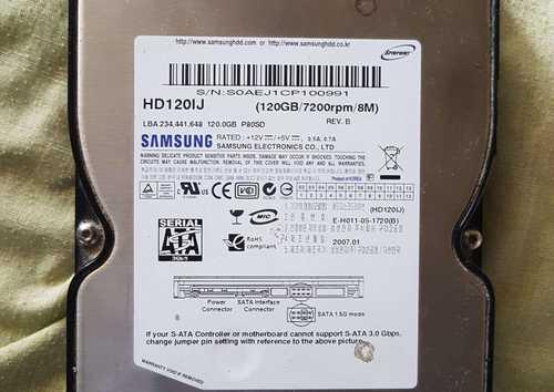 Жесткий диск Samsung HDD 120 Gb