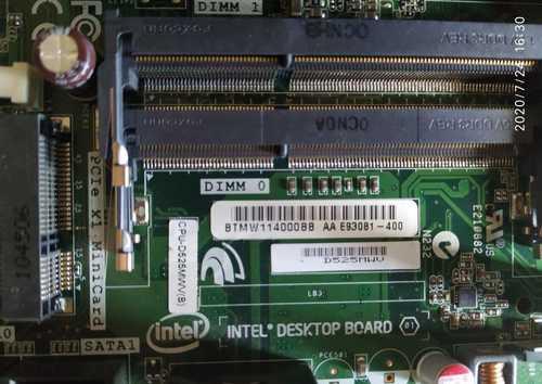 Intel D525MWV+4gb m-itx комплект. lvds