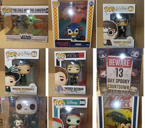 Фигурки Funko POP Sonic, Harry Potter, Patrick Ba