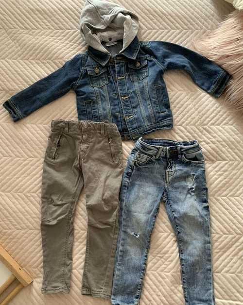 Джинсовая куртка 98, джинсы 110, брюки 104
