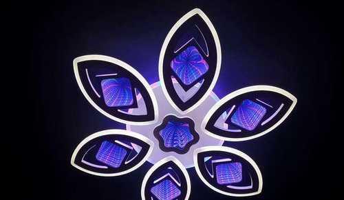 Люстра светодиодная led c 3D-эффектом 6+1