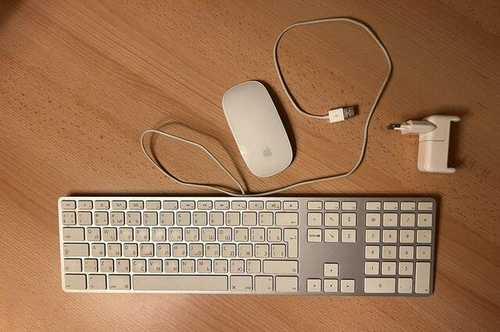 Клавиатура, мышь и зарядка Apple