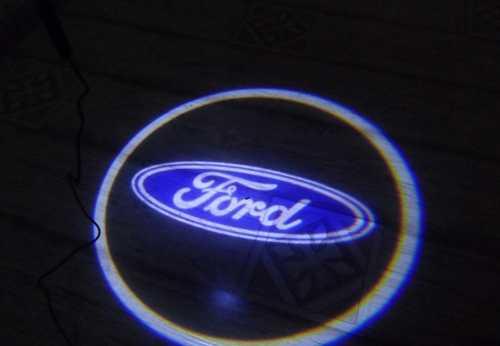 Проекция логотипа в двери без сверления Ford Форд
