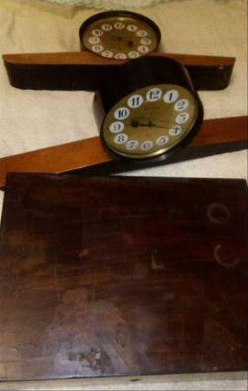 Старинный ящик и Декор часы Янтарь СССР