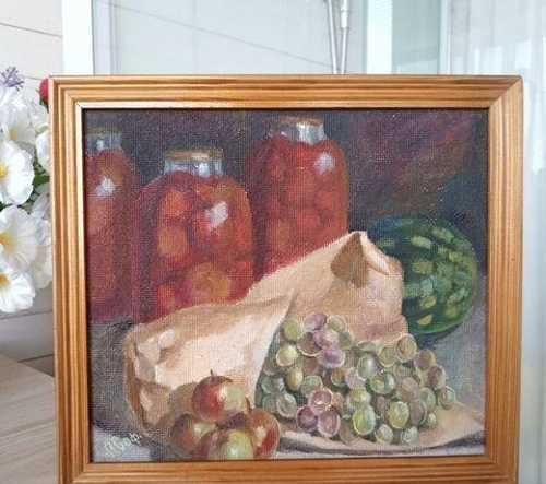 Нинина картина "Натюрморт с виноградом"