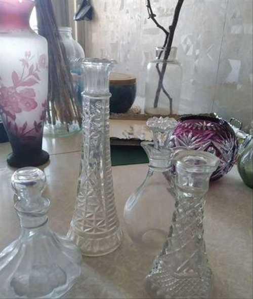 Набор небольших вазочек, стекло