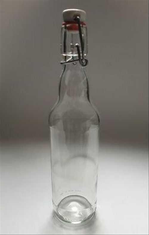 Бутылка пивная 0,5 л. с бугельным замком Бесцветн