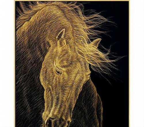 Красивые картины маслом Золотая лошадь