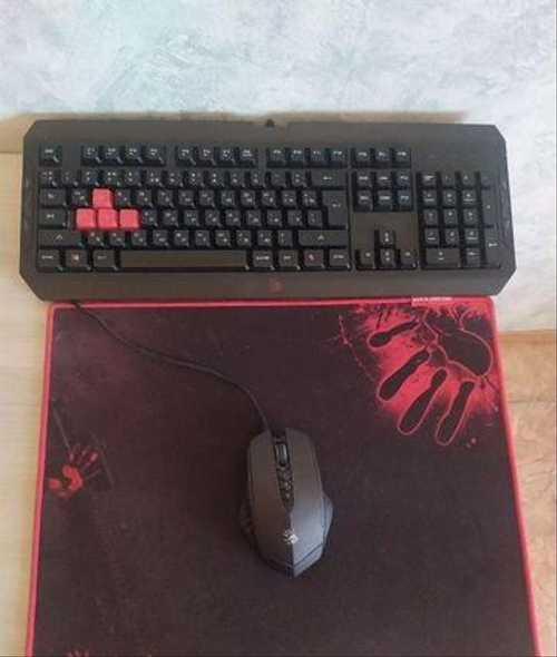 Игровые мышь, клавиатура, коврик A4tech bloody