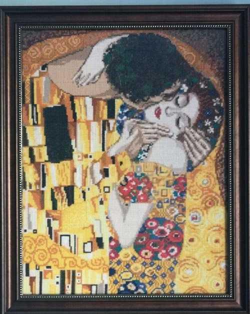 Картина вышивка крестиком ручная работа Климт