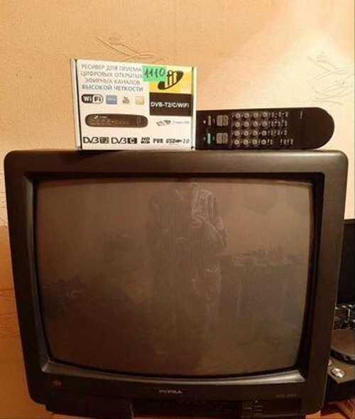 Телевизор Supra + приставка/ресивер