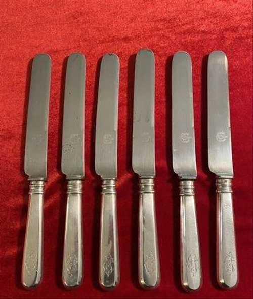 Набор столовых серебряных ножей, 84 пробы