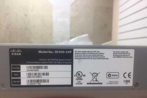 Коммутатор cisco sf200-24p