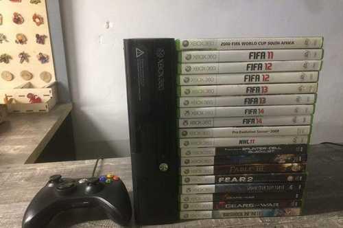 Xbox 360 E 500 gb + 18 игр на дисках